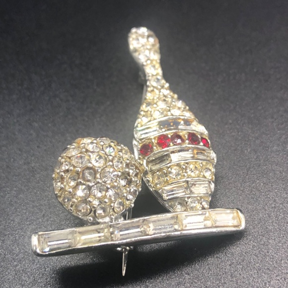Source Unknown | Jewelry | Vintage Art Deco Rhinestone Bowling Ball ...
